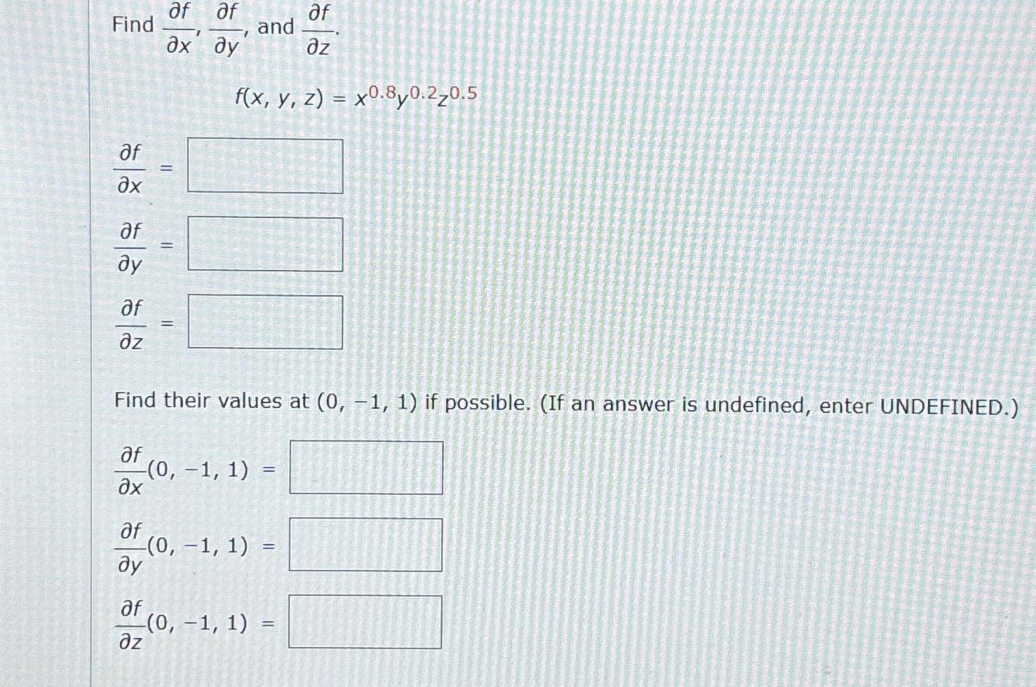 Solved Find delfdelx,delfdely, ﻿and | Chegg.com