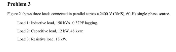 Solved Figure 2 shows three loads connected in parallel | Chegg.com