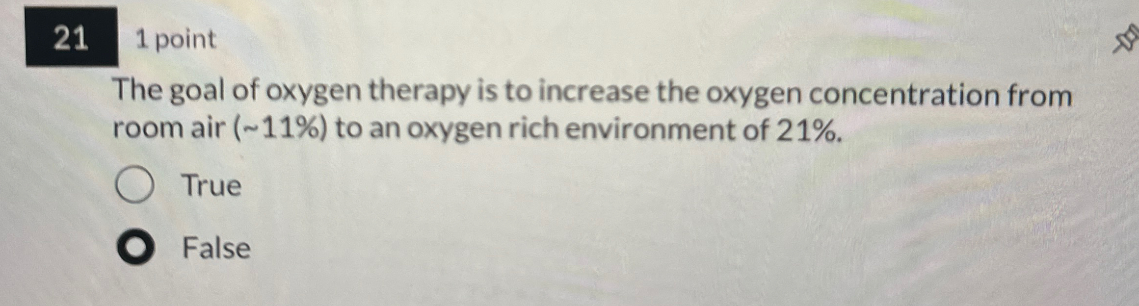 Solved 211 ﻿pointThe goal of oxygen therapy is to increase | Chegg.com