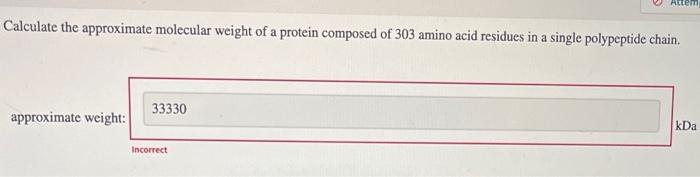 Solved Calculate the approximate molecular weight of a | Chegg.com