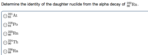 Solved Determine the identity of the daughter nuclide from | Chegg.com