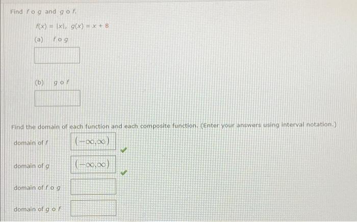 Solved Find fog and gof. f(x) = 1X – 2), g(x) = 1 - x (a) | Chegg.com