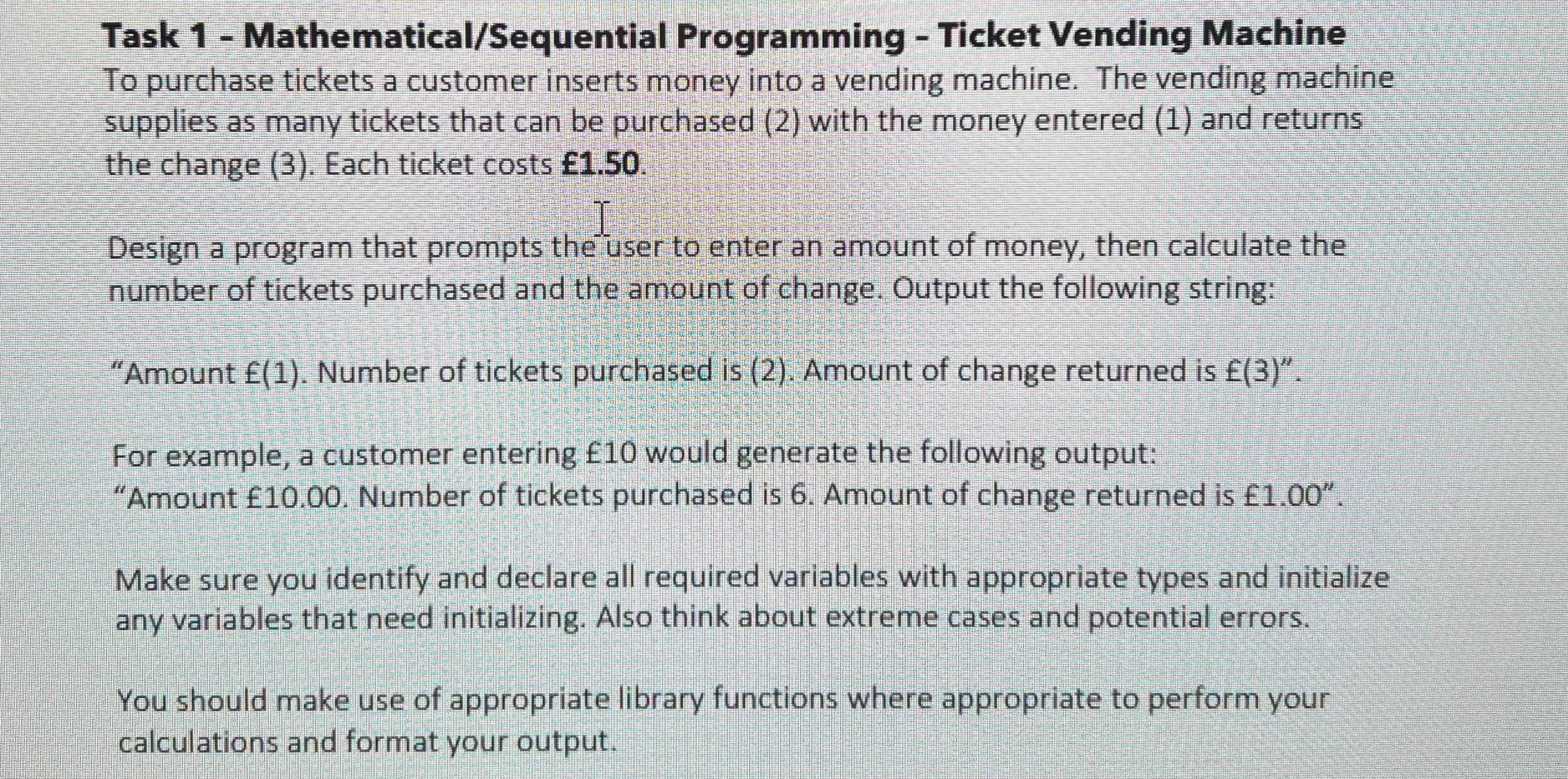 Solved In Flowgorithm ProgramTask 1 - | Chegg.com