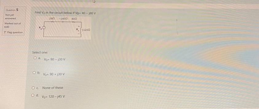 Solved 5 Note Find Vs in the circuit below ir Vg 40 - 80 V | Chegg.com
