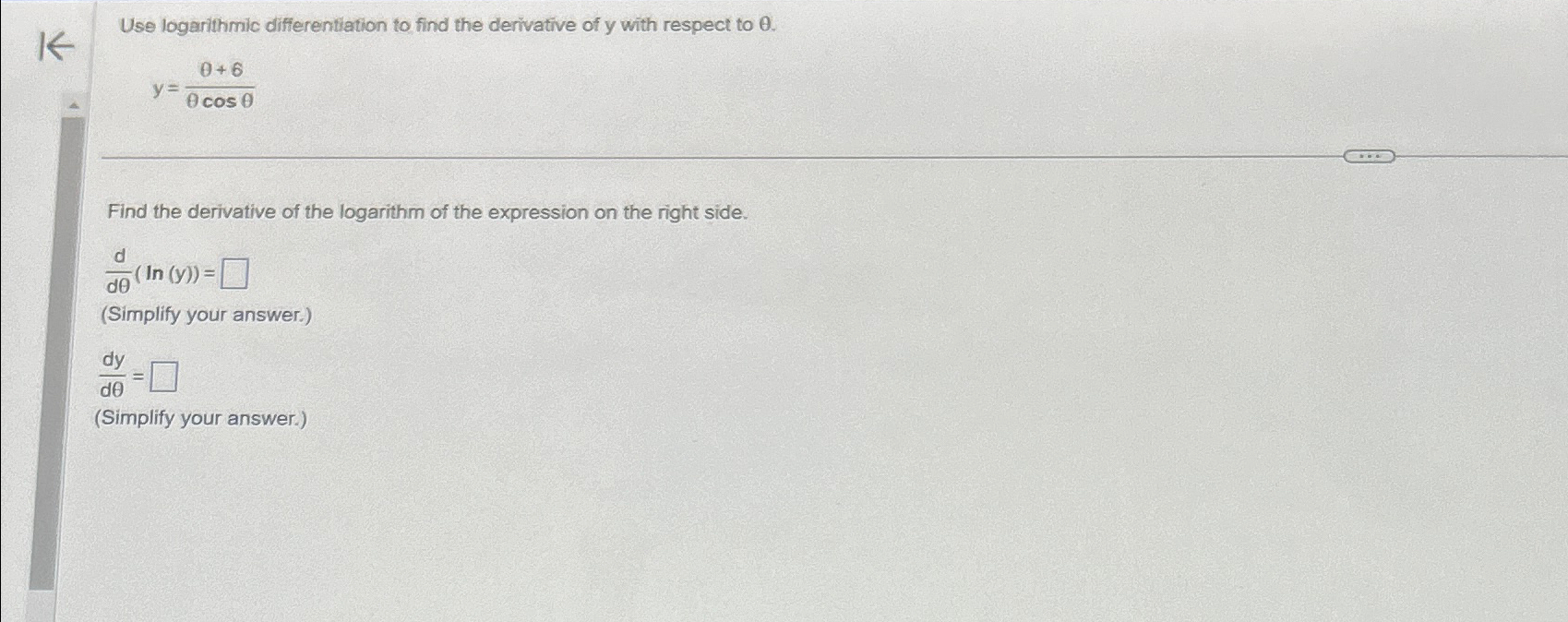 Solved Use logarithmic differentiation to find the | Chegg.com