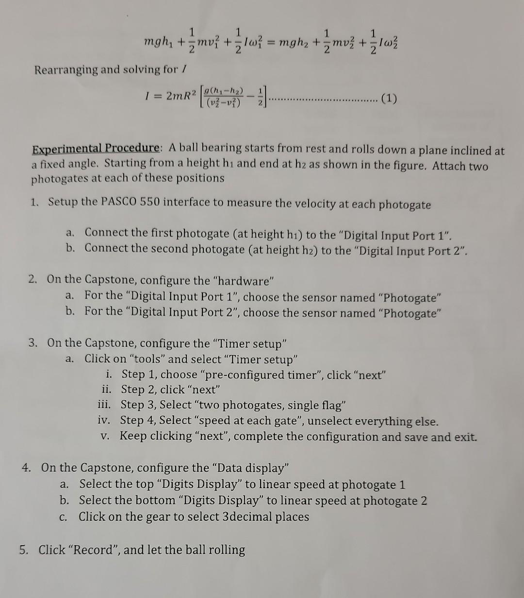 Solved Aim: To estimate the moment of inertia of a ball | Chegg.com