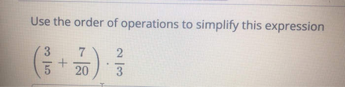 Solved Use the order of operations to simplify this | Chegg.com