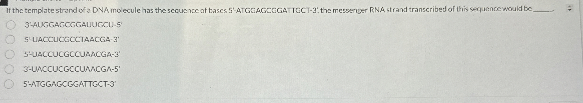 Solved If the template strand of a DNA molecule has the | Chegg.com