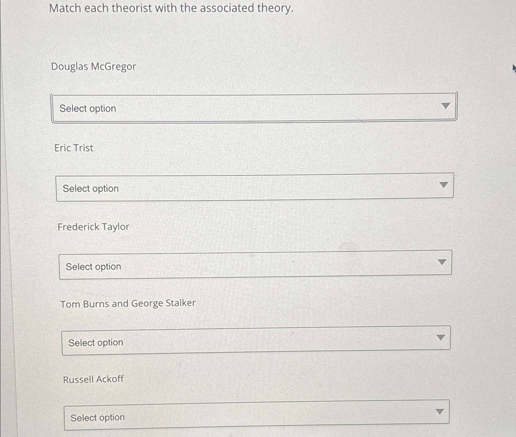 Solved Match each theorist with the associated | Chegg.com