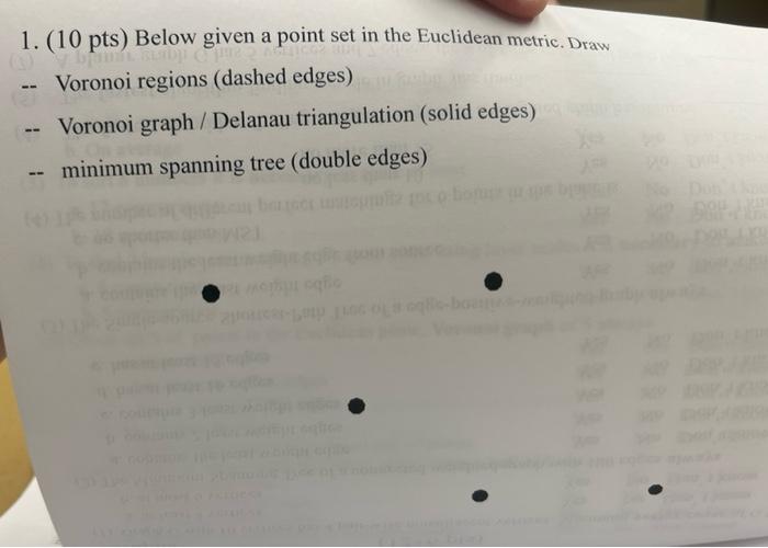 Solved 1. (10 pts) Below given a point set in the Euclidean | Chegg.com