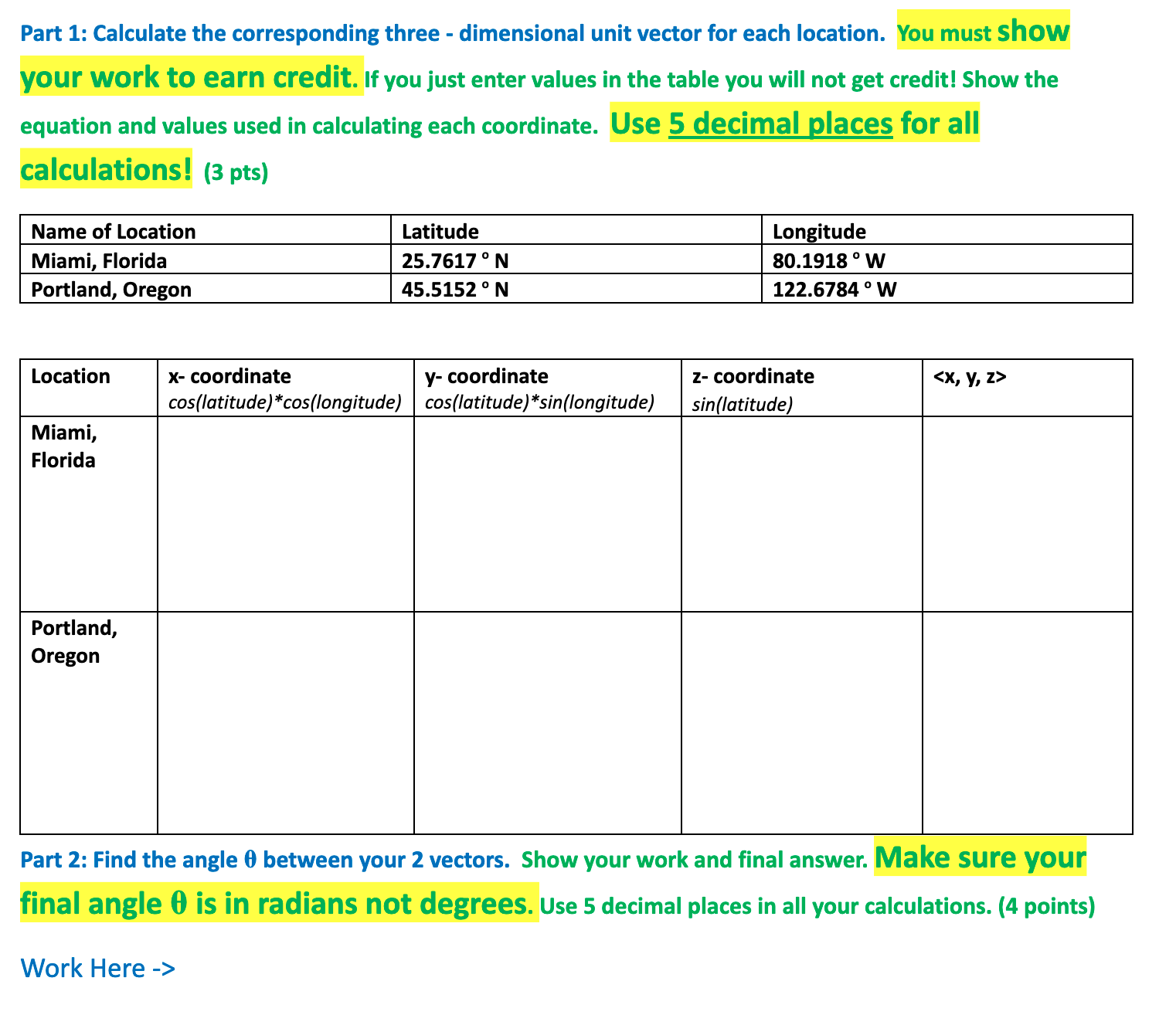 Part 1: Calculate the corresponding three - | Chegg.com