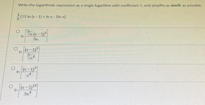 Solved Write the logarithmic expression as a single | Chegg.com