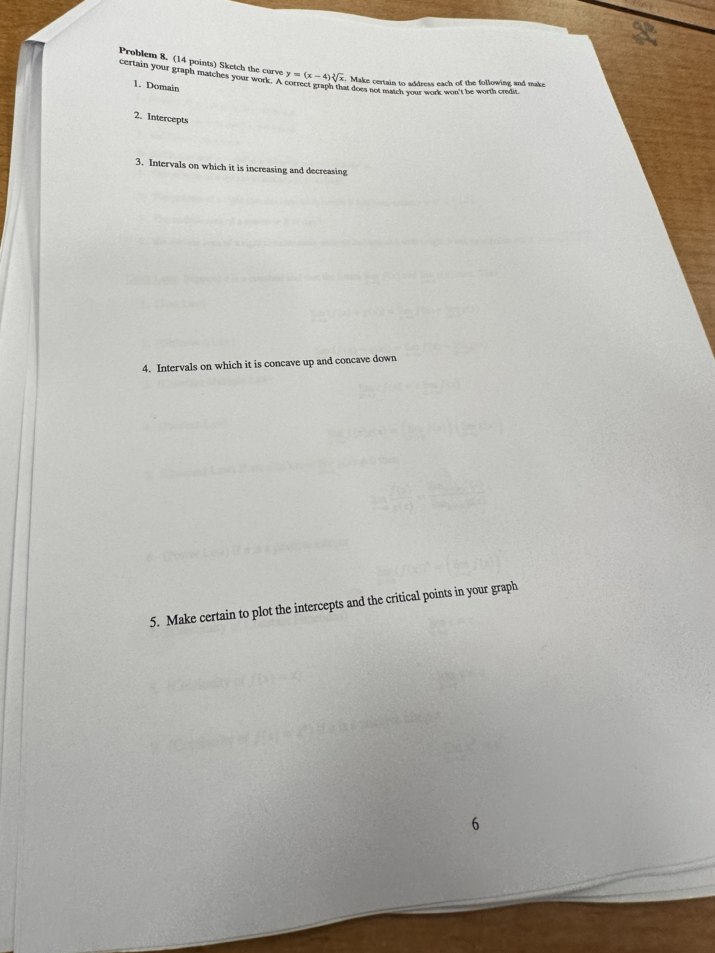 Solved Problem 8. ( 14 ﻿points) ﻿Sketch the curve y=(x-4)x3. | Chegg.com