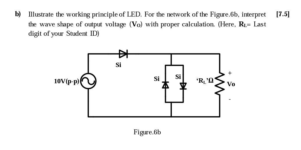 Solved b) Illustrate the working principle of LED. For the | Chegg.com