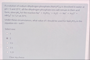 Solved If a solution of sodium dihydrogen phosphate | Chegg.com