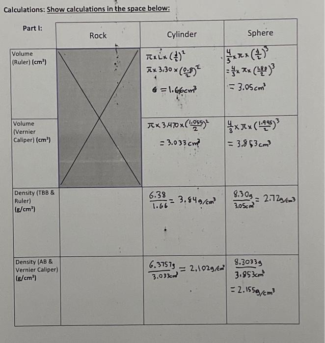 Solved Calculations: Show calculations in the space | Chegg.com
