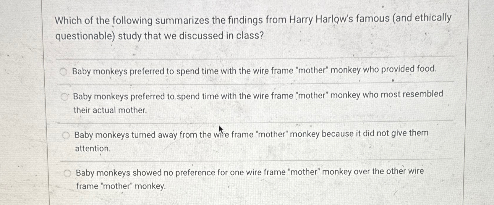 Solved Which of the following summarizes the findings from | Chegg.com