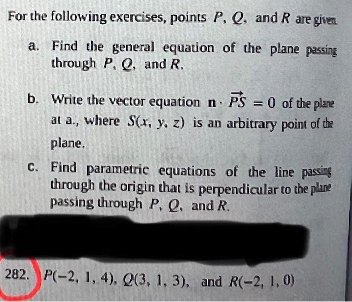 Solved For the following exercises, points P,Q, and R are | Chegg.com