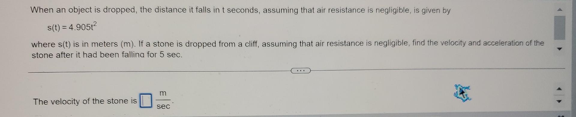 Solved When an object is dropped, the distance it falls in t | Chegg.com