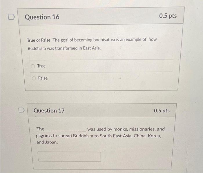 Question 12 0.5 pts True or False: The Indian Ocean | Chegg.com