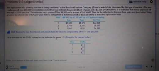 Solved Problem 9-9 (algorithmic) The machines being cordered | Chegg.com