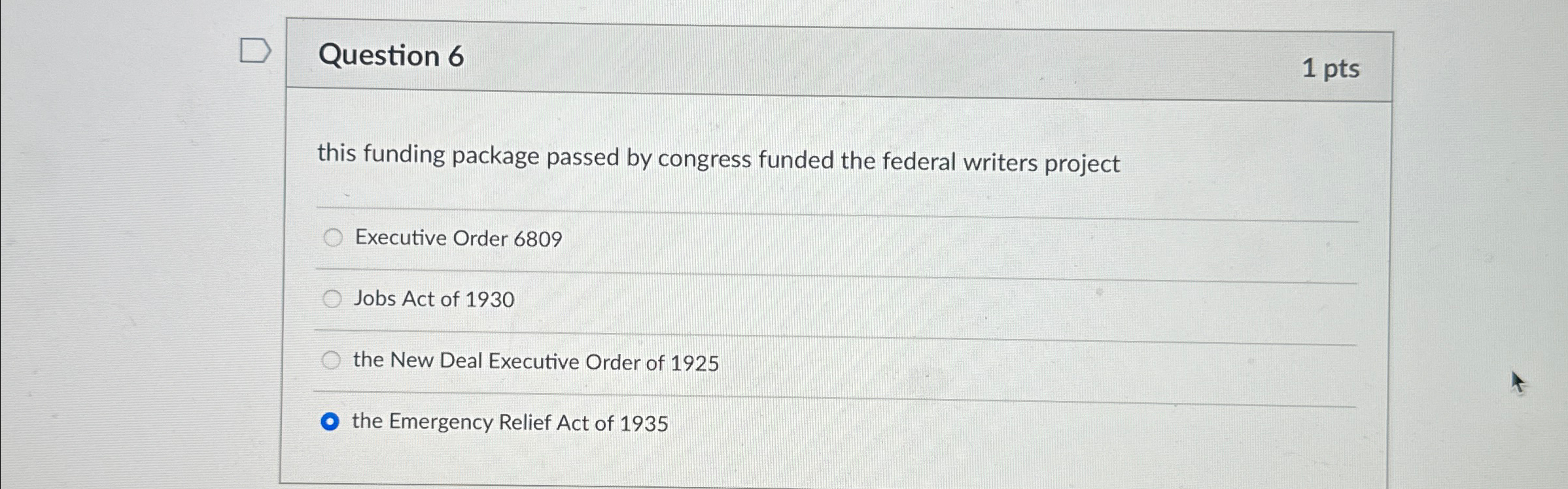 Solved Question 61ptsthis funding package passed by congress | Chegg.com