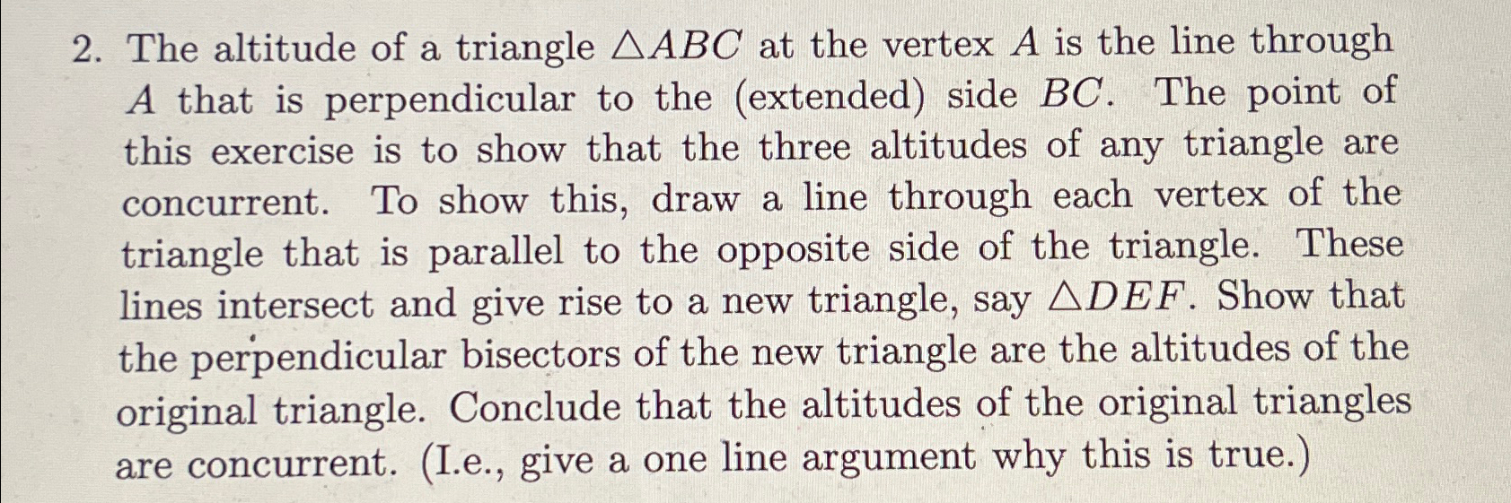 Solved The altitude of a triangle ????ABC ﻿at the vertex A | Chegg.com