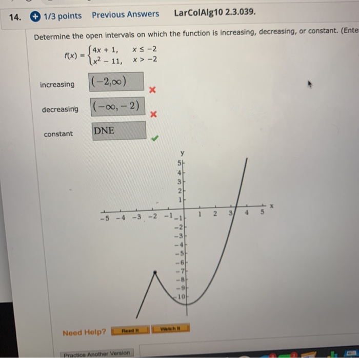 Solved 14. + 1/3 points Previous Answers LarColAlg10 | Chegg.com