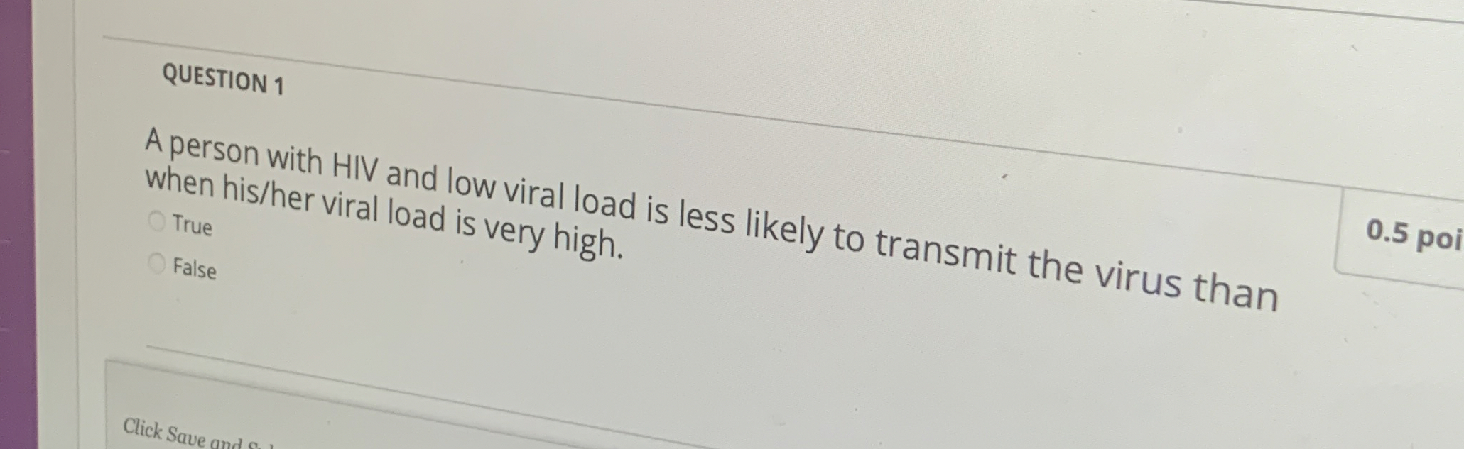 Solved QUESTION 1A person with HIV and low viral load is | Chegg.com