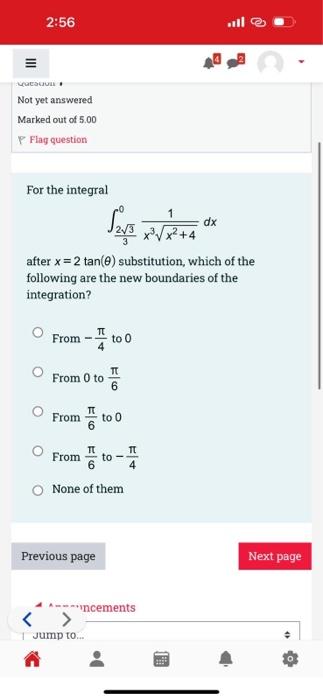 Solved Which of the following integrals can be solved by | Chegg.com