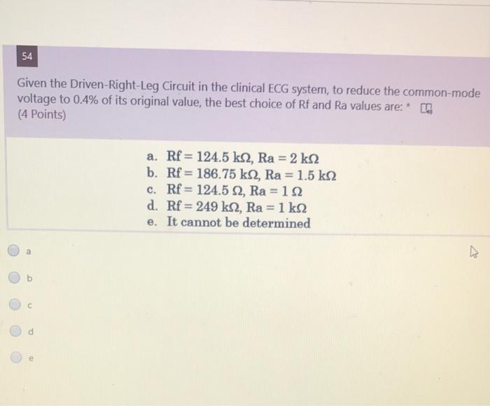 Solved 54 Given the Driven-Right-Leg Circuit in the clinical | Chegg.com