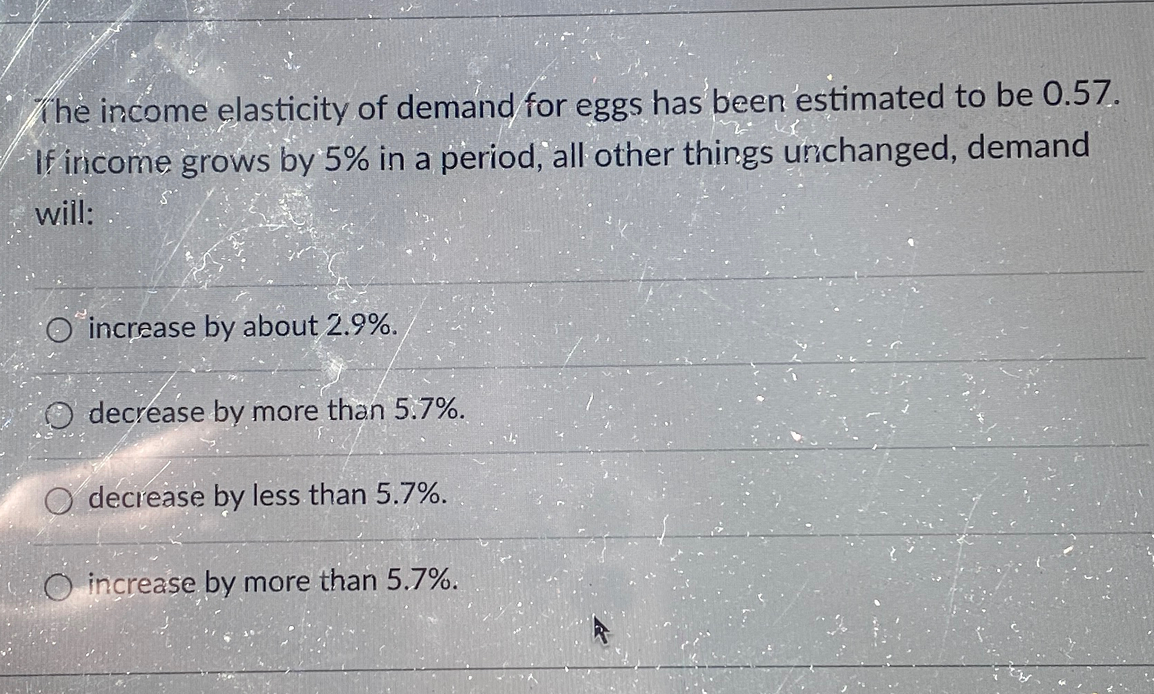 Solved The income elasticity of demand for eggs has been | Chegg.com