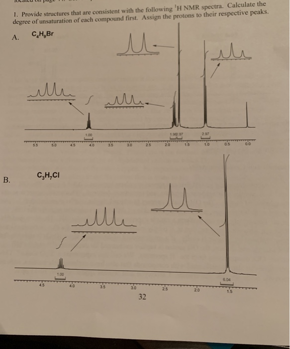 Solved 1. Provide structures that are consistent with the | Chegg.com