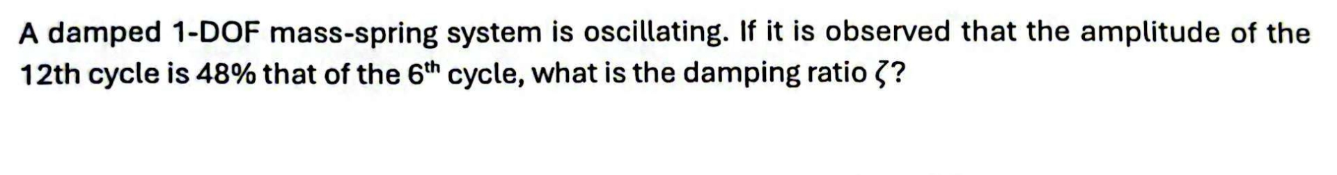 Solved A damped 1-DOF mass-spring system is oscillating. If | Chegg.com