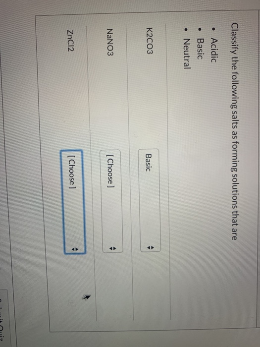 Solved Classify the following salts as forming solutions | Chegg.com
