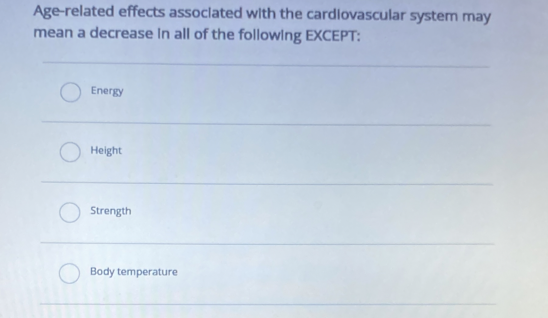 Solved Age-related effects assoclated with the | Chegg.com