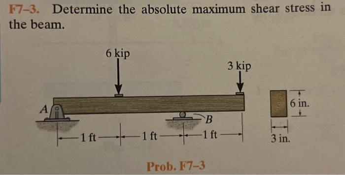 Solved F7-3. Determine the absolute maximum shear stress in | Chegg.com Solved F7-3. Determine the absolute maximum shear stress in | Chegg.com