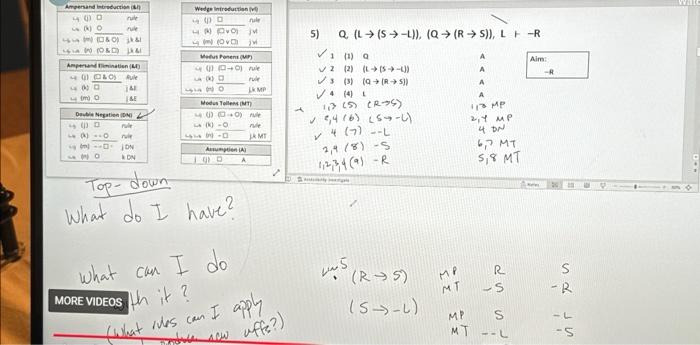 Solved In other words, provide a derivation for each of the | Chegg.com