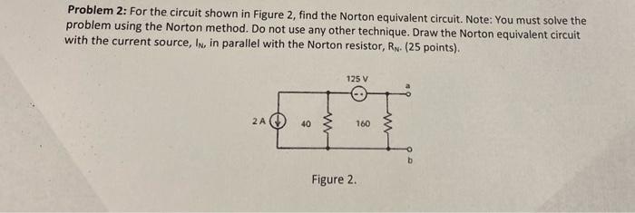 Solved Problem 2: For the circuit shown in Figure 2, find | Chegg.com