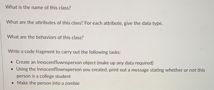 Solved Consider the class given below. CLEARLY answer the | Chegg.com