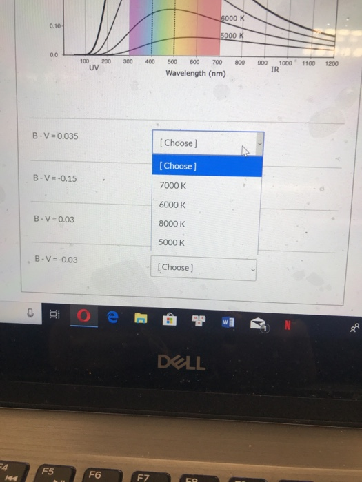 Solved B and V color indices for four main sequence stars in | Chegg.com