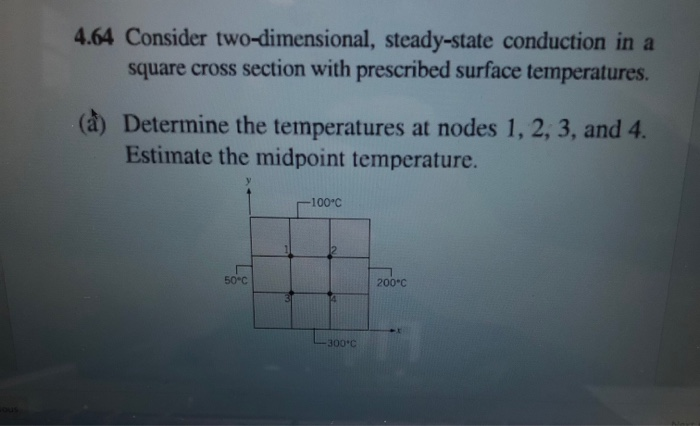 Solved 4.64 Consider two-dimensional, steady-state | Chegg.com