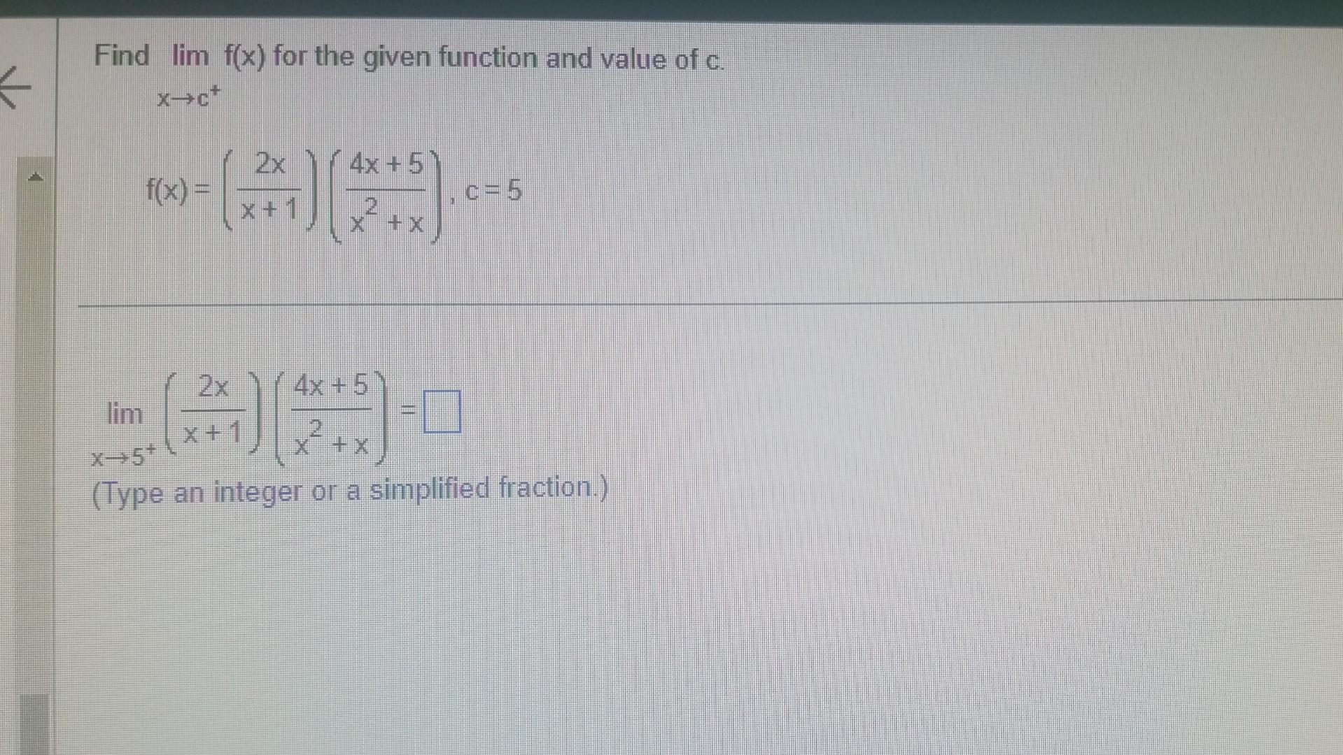 Solved Find limf(x) for the given function and value of c. | Chegg.com