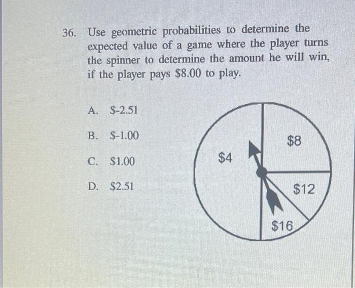 Solved 6. Use geometric probabilities to determine the | Chegg.com