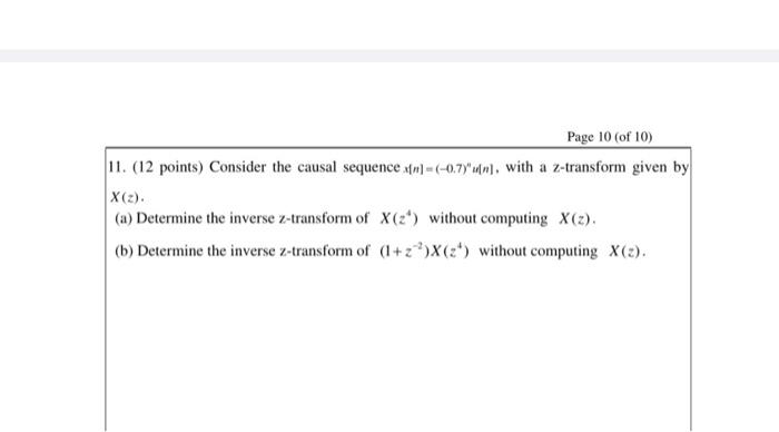 Solved 11. (12 points) Consider the causal sequence | Chegg.com