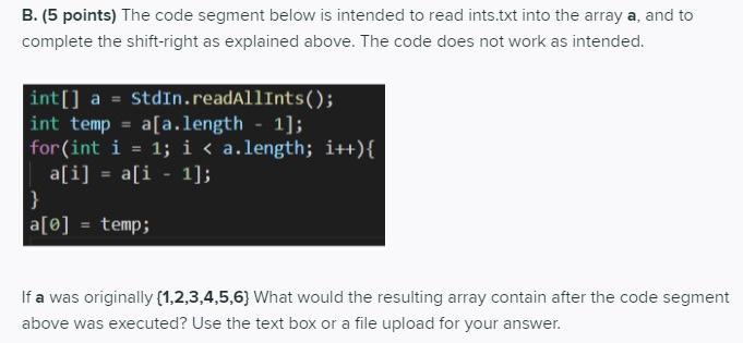 Solved Q32 The Java Program Arraytestjava Is Intended To 5597