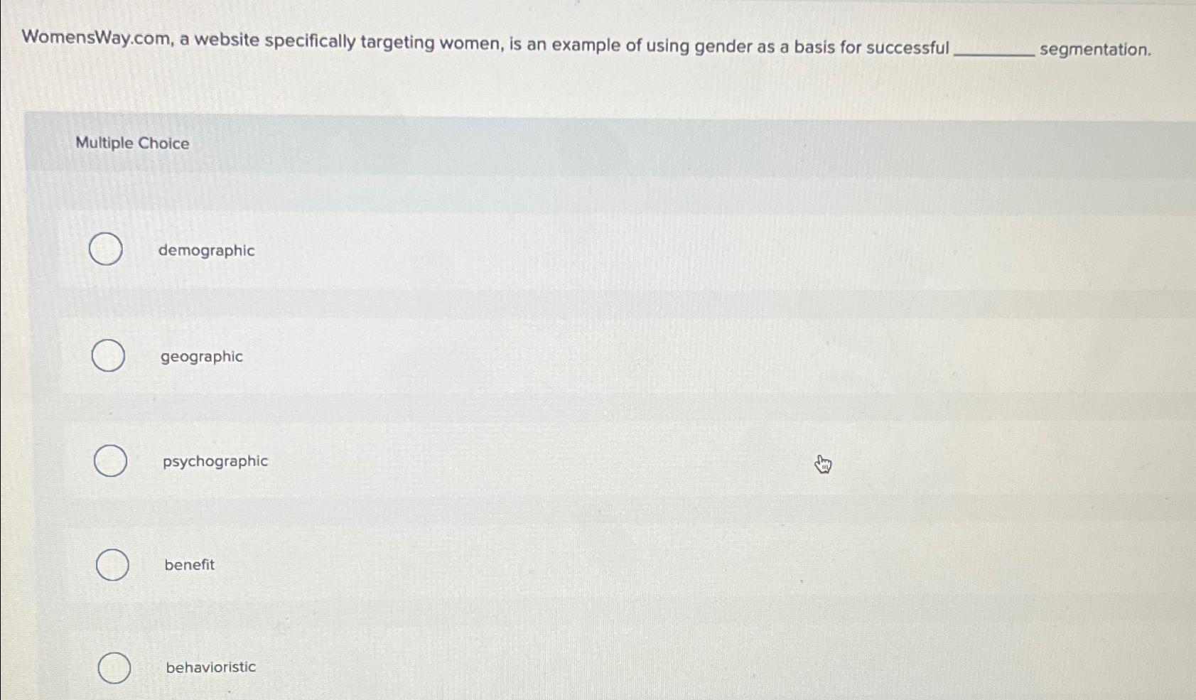 Solved WomensWay.com, a website specifically targeting | Chegg.com