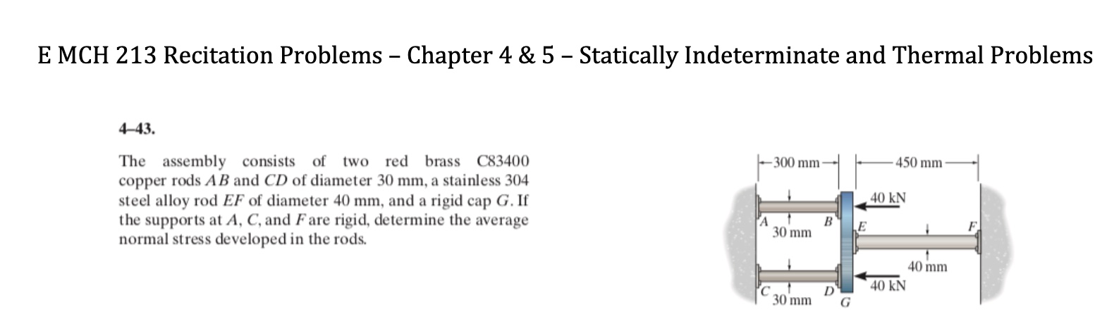 Solved E MCH 213 ﻿Recitation Problems - ﻿Chapter 4 \& 5 - | Chegg.com