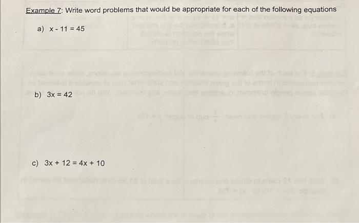 Solved Example 7: Write word problems that would be | Chegg.com