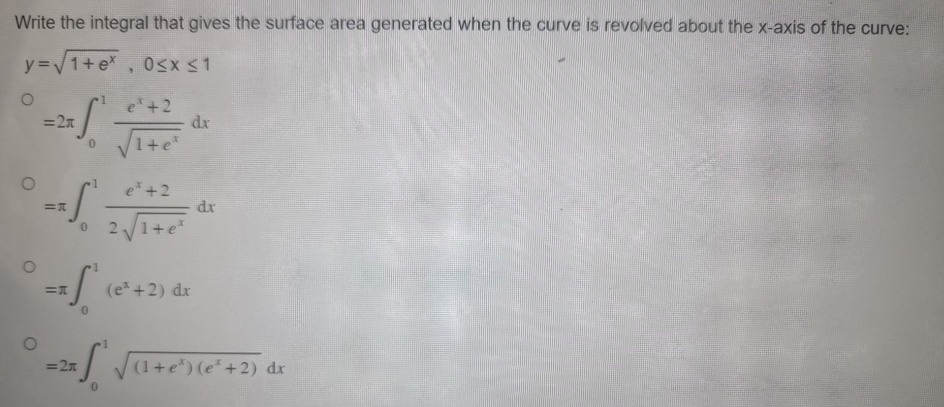 Solved Write the integral that gives the surface area | Chegg.com